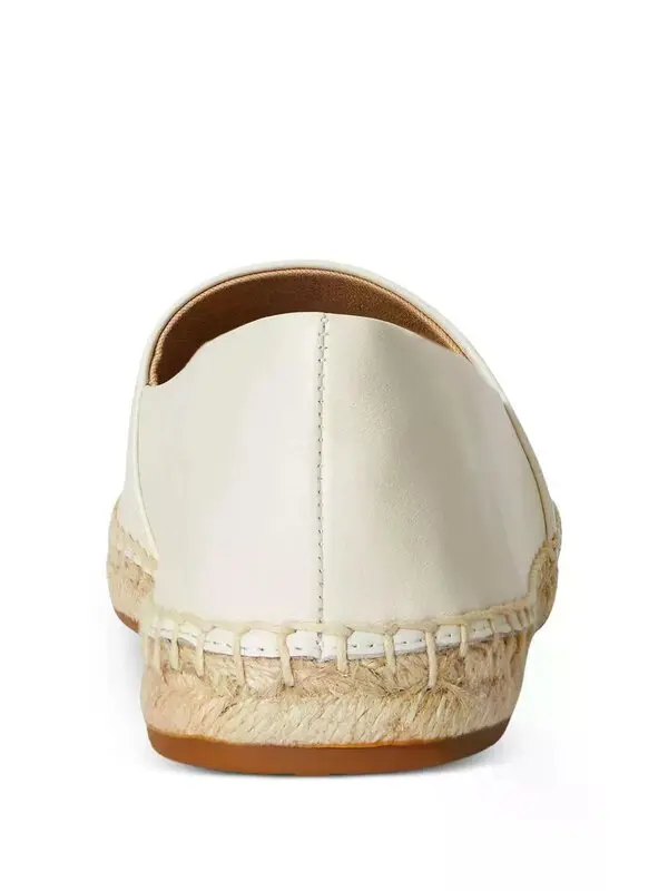 Ralph Lauren Cameryn Embroidered Logo Leather Espadrilles