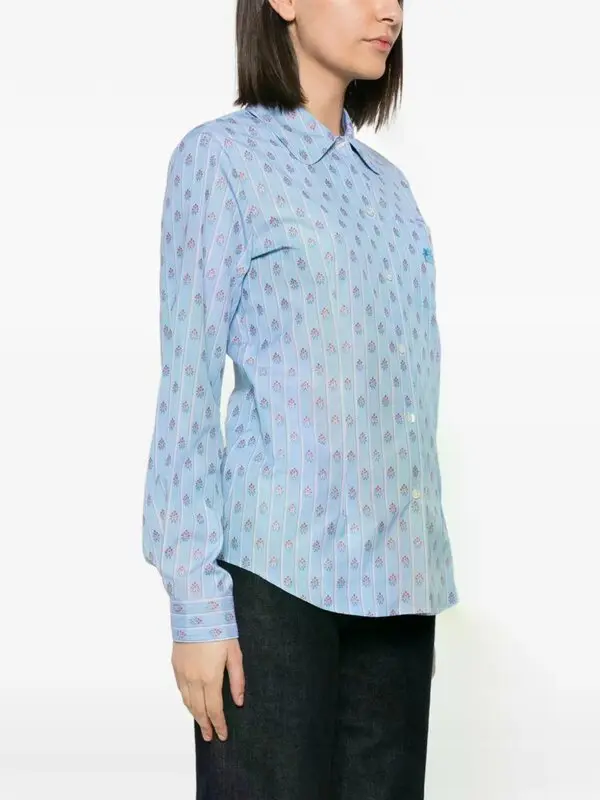 Etro Pegasus Embroidered Striped Shirt