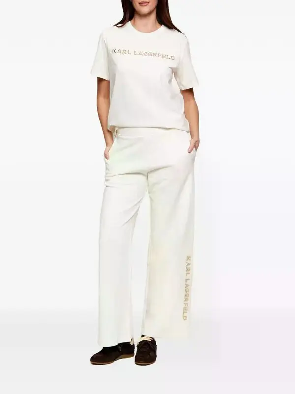 Karl Lagerfeld Embroidery-detail T-shirt - Neutrals