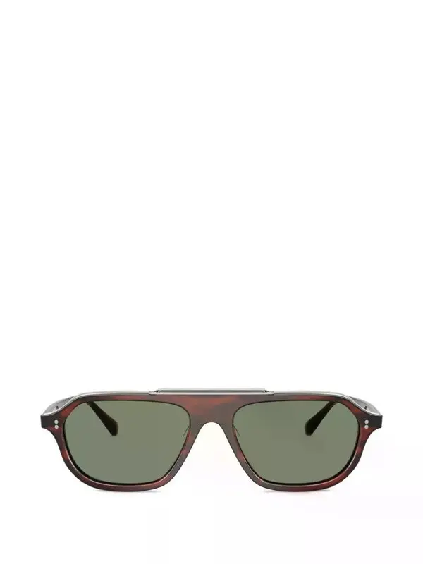 Oliver Spencer Estin Tortoiseshell-effect Pilot-frame Sunglasses - Brown