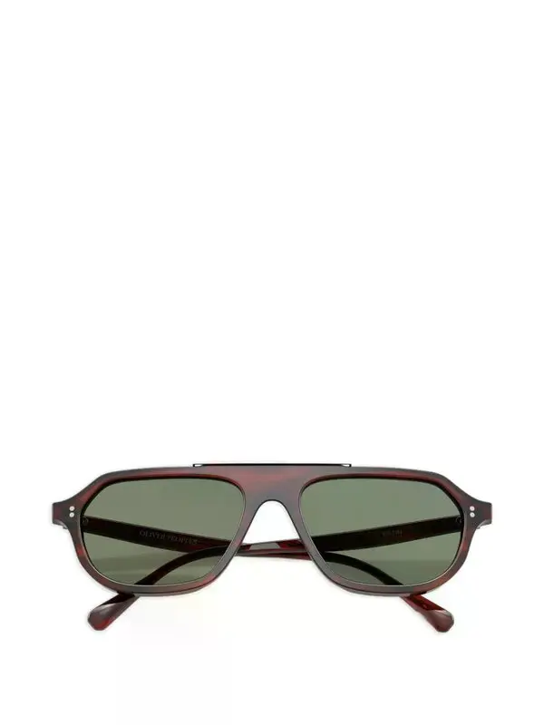 Oliver Spencer Estin Tortoiseshell-effect Pilot Frame Sunglasses