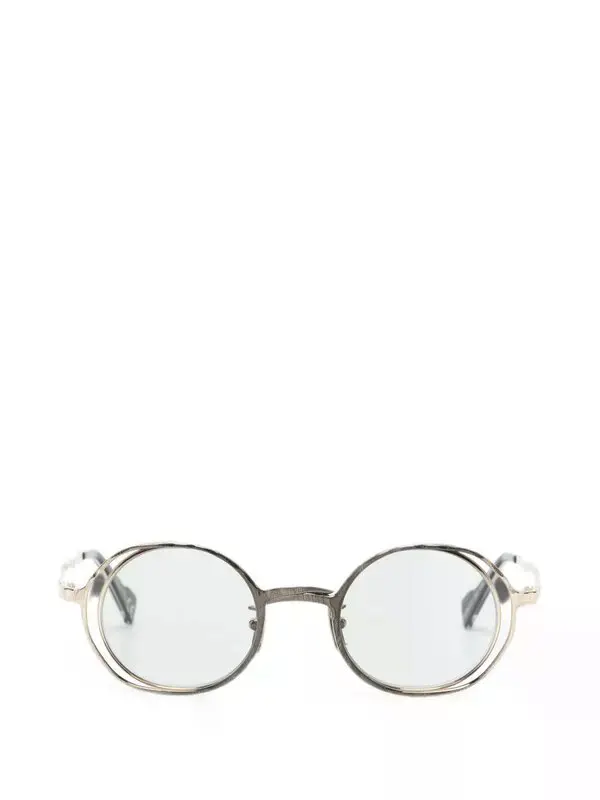 KUBORAUM Hammered-effect Round Frame Sunglasses - Silver