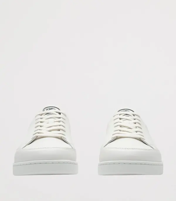 Burberry Leather Set Sneakers With Checked Heel Detailing - Blue