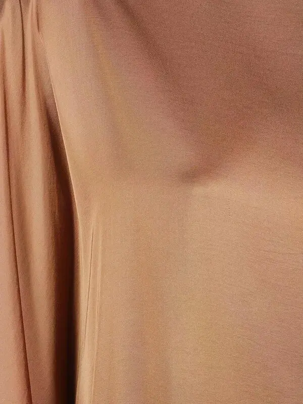 SA SU PHI Marta Maxi Dress Draped Sleeves, Boat Neck - Brown