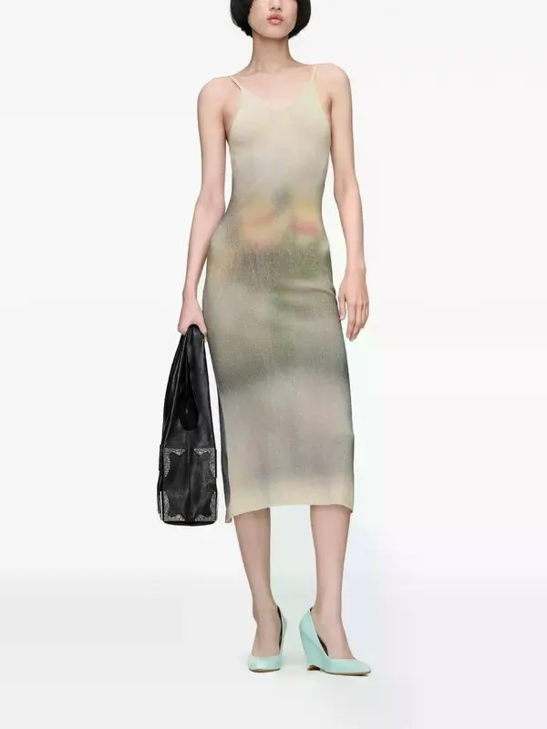 MAISON MARGIELA Floral Print Knit Maxi Dress