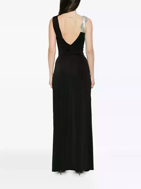 Amen Crystal-embellished Asymmetric Maxi Dress