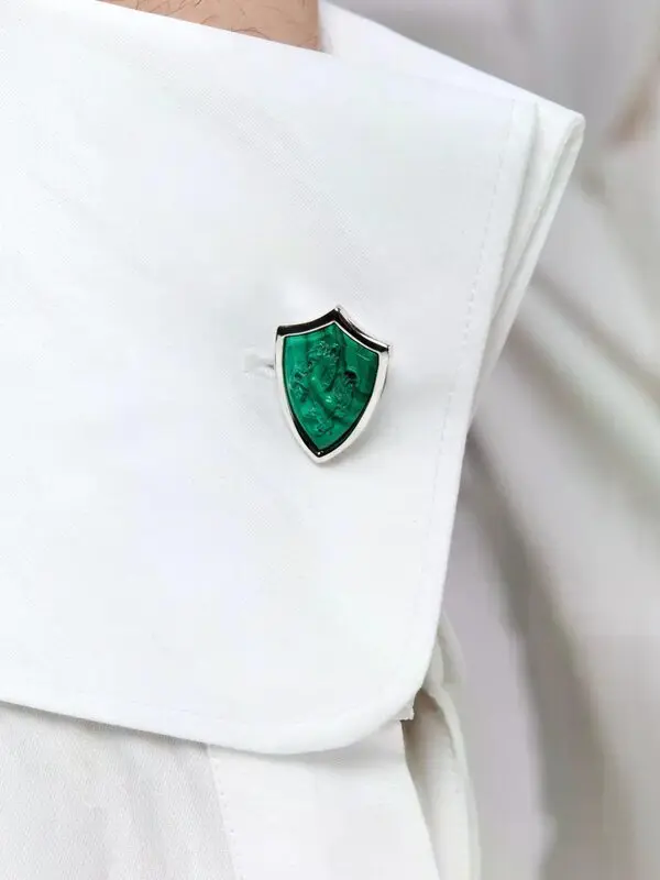 Mateo Malachite Shield Cufflinks