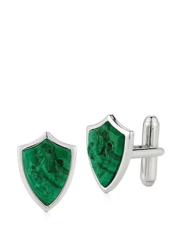 Mateo Malachite Shield Cufflinks