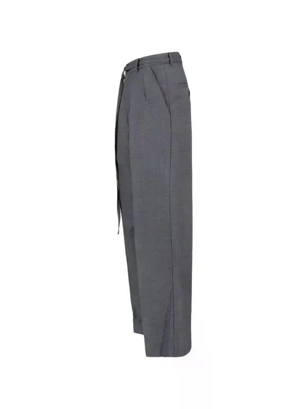 EUDON CHOI Belted Pleated Trousers