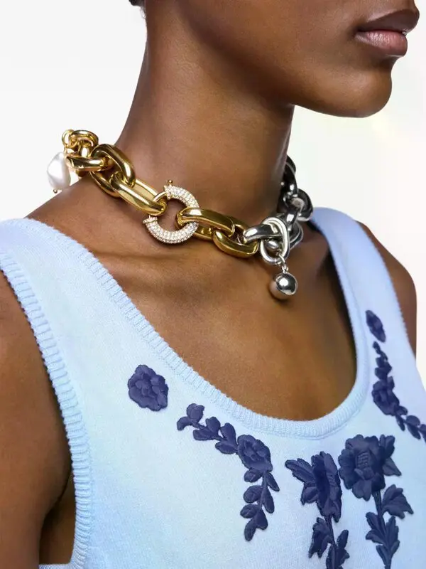 Rabanne Bi-colour Link Chain Necklace