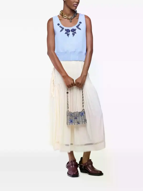 Rabanne Lace Side Bow Midi Skirt - Neutrals
