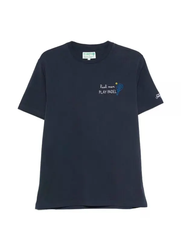 MC2 SAINT BARTH Portofino Embroidered-motif T-shirt - Blue