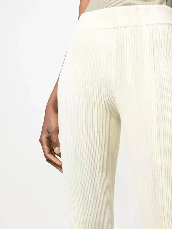 AERON Ribbed-knit Flared Trousers