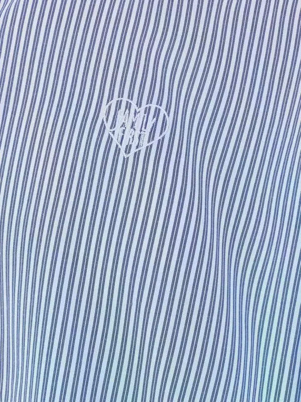 FAMILY FIRST Striped Heart-embroidered Shirt