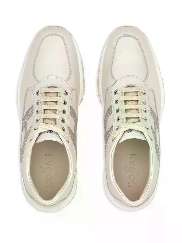 Hogan Interactive Sneakers With Glitter Embellishment - Neutrals