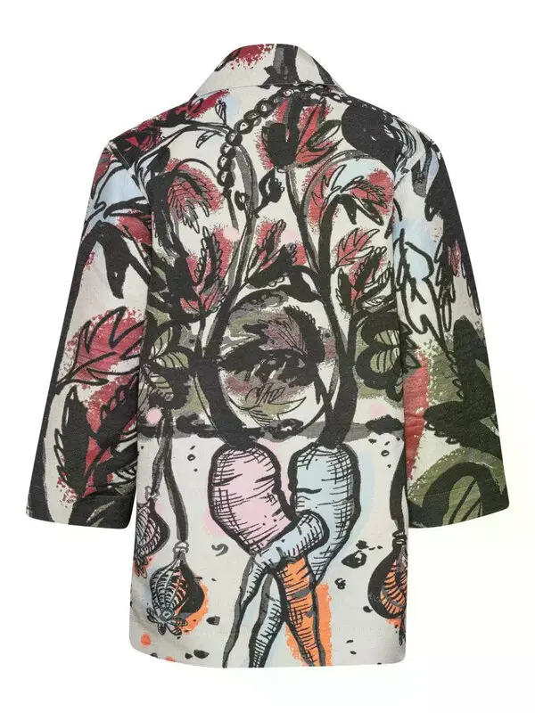 Henrik Vibskov Double-breasted Print Coat - Neutrals