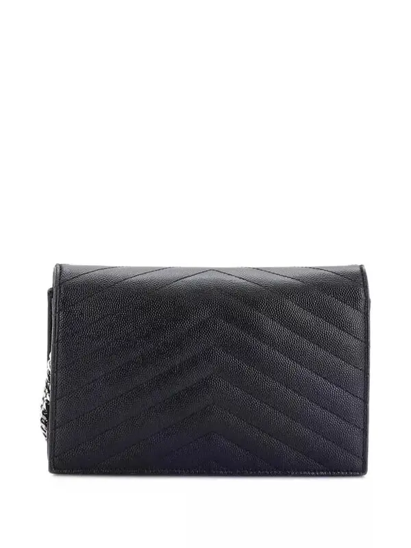 Saint Laurent Monogram Wallet On Chain Crossbody Bag - Black