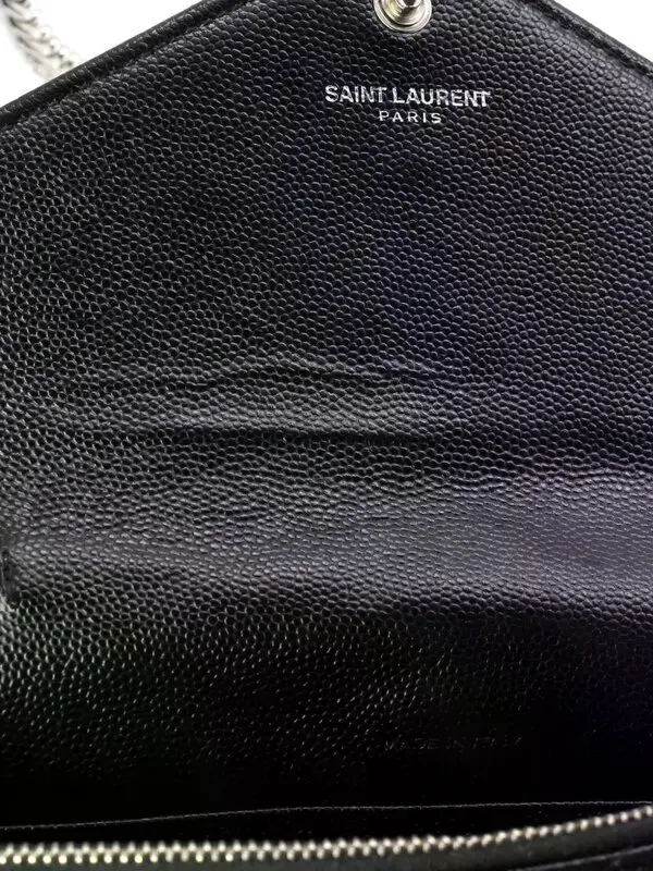 Saint Laurent Monogram Wallet On Chain Crossbody Bag - Black