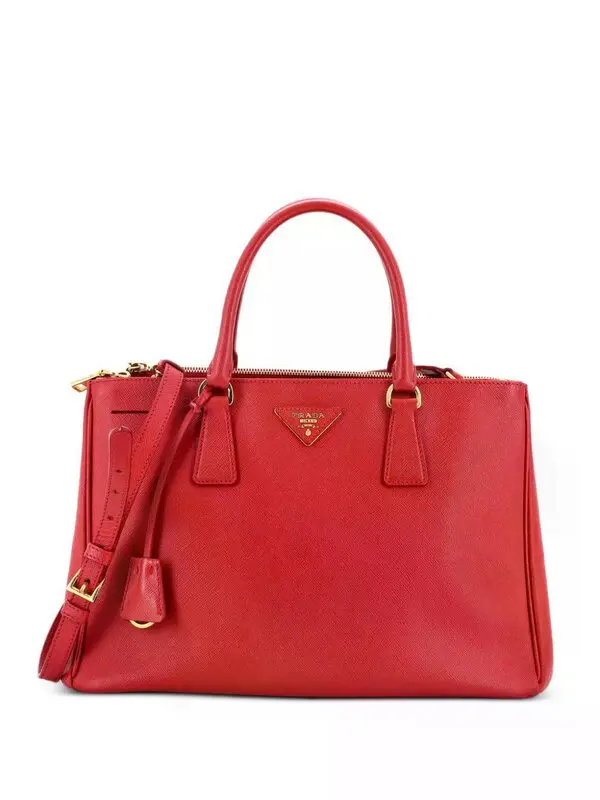 Prada Double Zip Saffiano Leather Tote Bag