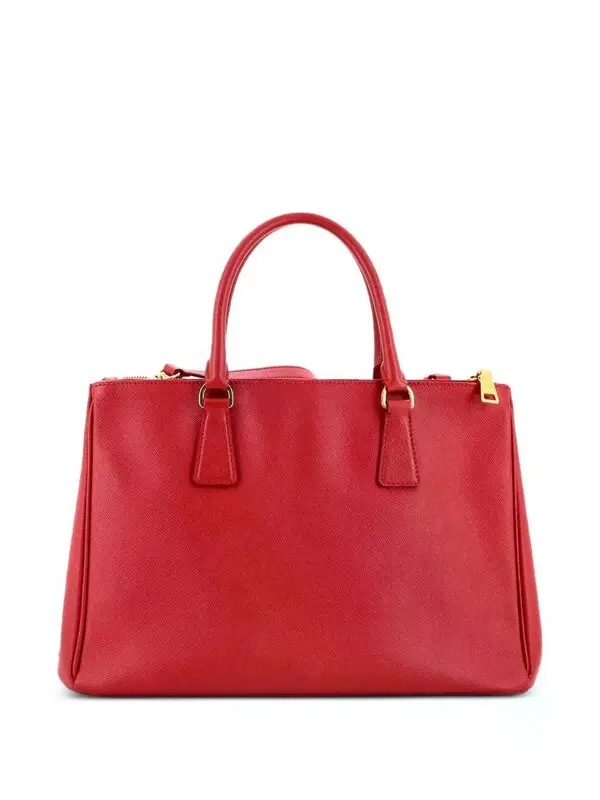 Prada Double Zip Saffiano Leather Tote Bag