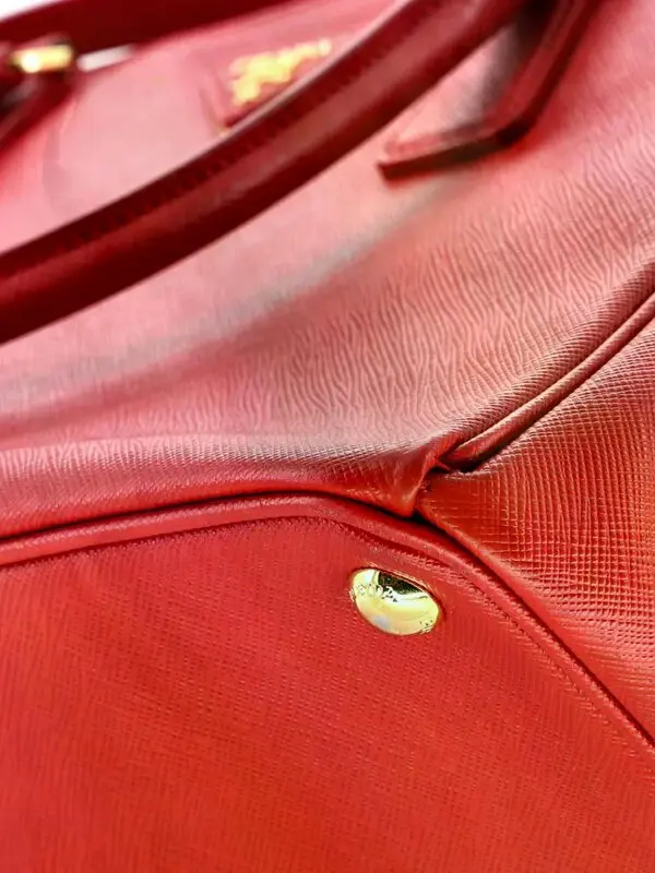 Prada Double Zip Saffiano Leather Tote Bag