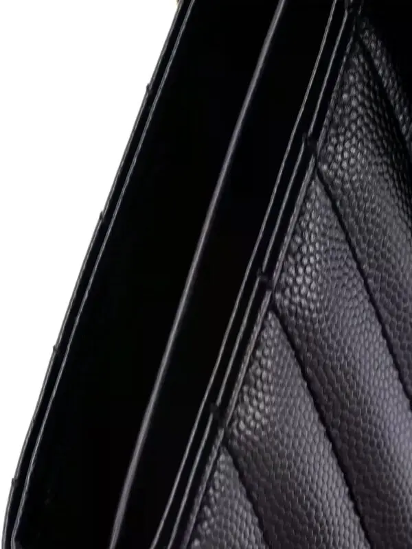 Saint Laurent Classic Monogram Wallet On Chain - Black