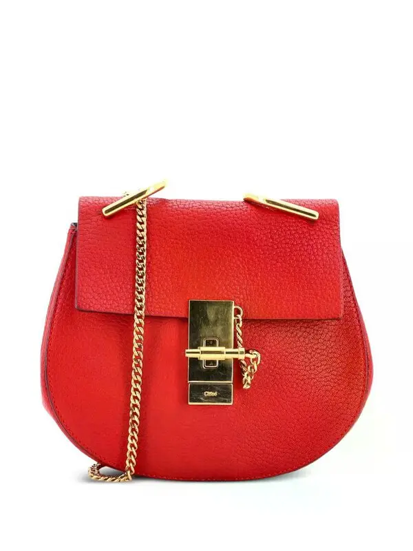 Chloé Drew Leather Mini Crossbody Bag - Red