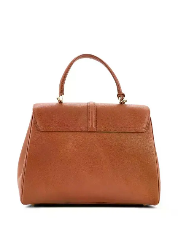 Celine 16 Top Handle Bag Grained Calfskin Medium Shoulder Bag - Brown