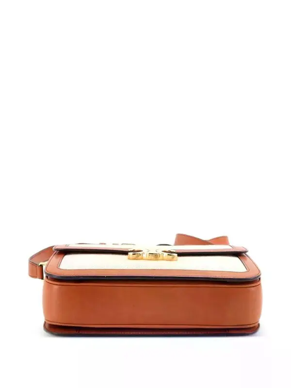 Celine Triomphe Shoulder Bag Canvas With Leather Medium - Brown
