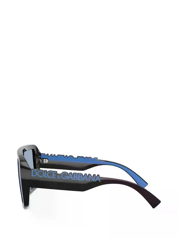 Dolce & Gabbana Shield-frame Sunglasses With Blue-tinted Lenses