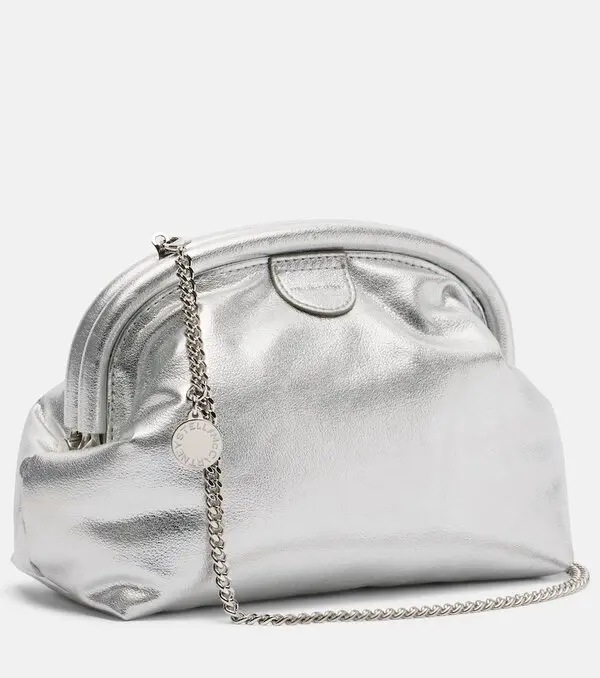 Stella McCartney Falabella Padded Metallic Clutch - Silver