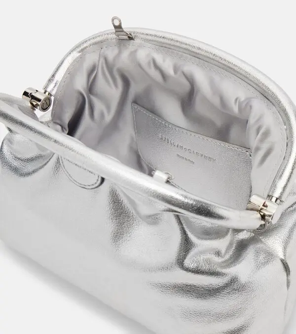 Stella McCartney Falabella Padded Metallic Clutch - Silver
