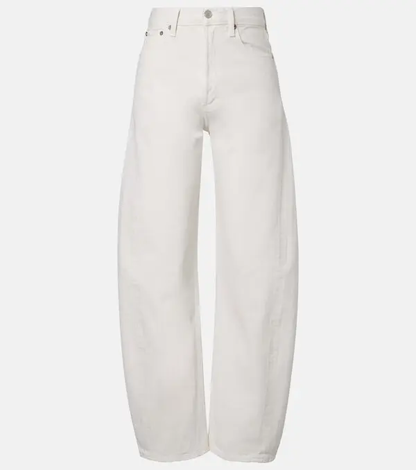 AGOLDE Luna Barrel-leg Jeans In Chal - White