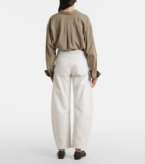 AGOLDE Luna Barrel-leg Jeans In Chal - White