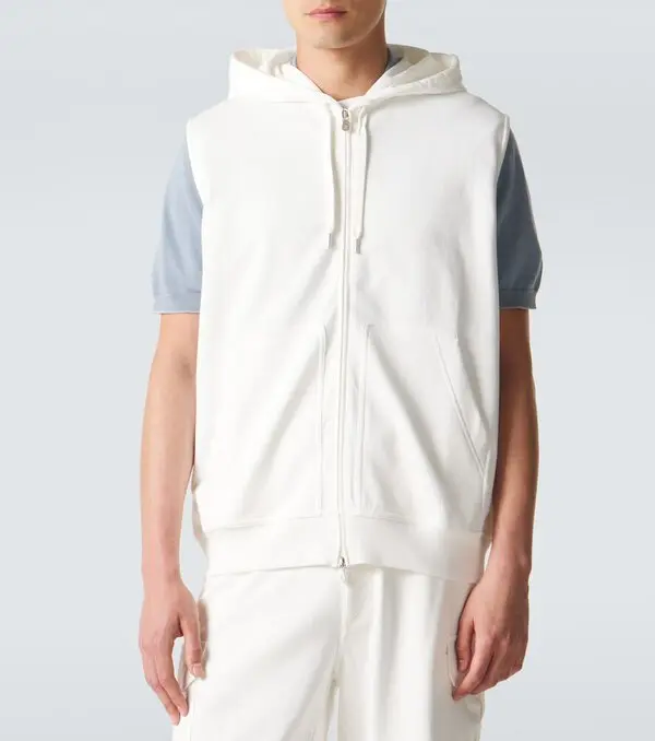 Brunello Cucinelli Cotton Blend Sleeveless Zip-up Hoodie