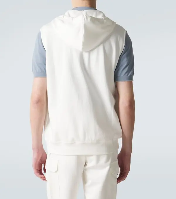 Brunello Cucinelli Cotton Blend Sleeveless Zip-up Hoodie