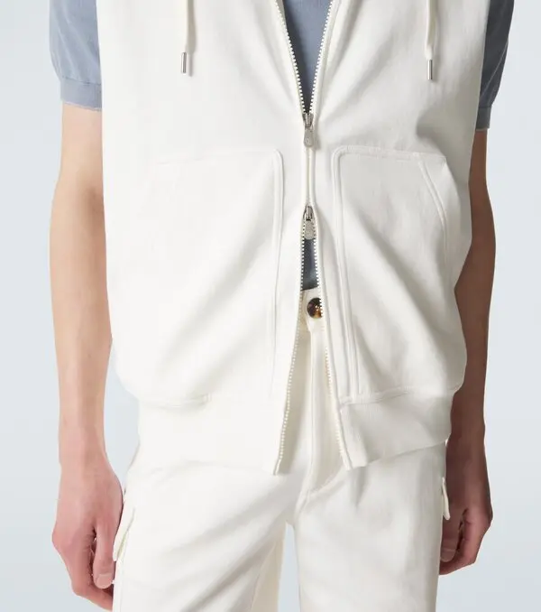 Brunello Cucinelli Cotton Blend Sleeveless Zip-up Hoodie