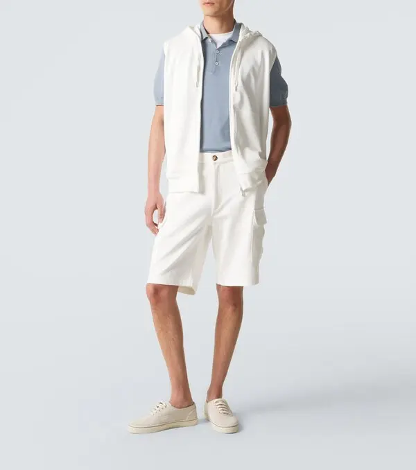 Brunello Cucinelli Cotton Blend Sleeveless Zip-up Hoodie
