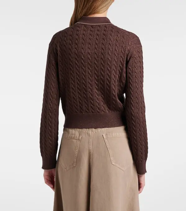 Brunello Cucinelli Cotton-blend Cardigan With Metallic Fibres