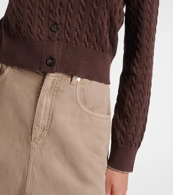 Brunello Cucinelli Cotton-blend Cardigan With Metallic Fibres