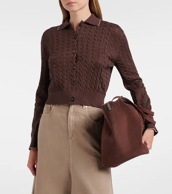 Brunello Cucinelli Cotton-blend Cardigan With Metallic Fibres