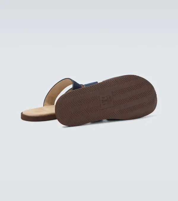 Brunello Cucinelli Suede Open Toe Sandals - Blue