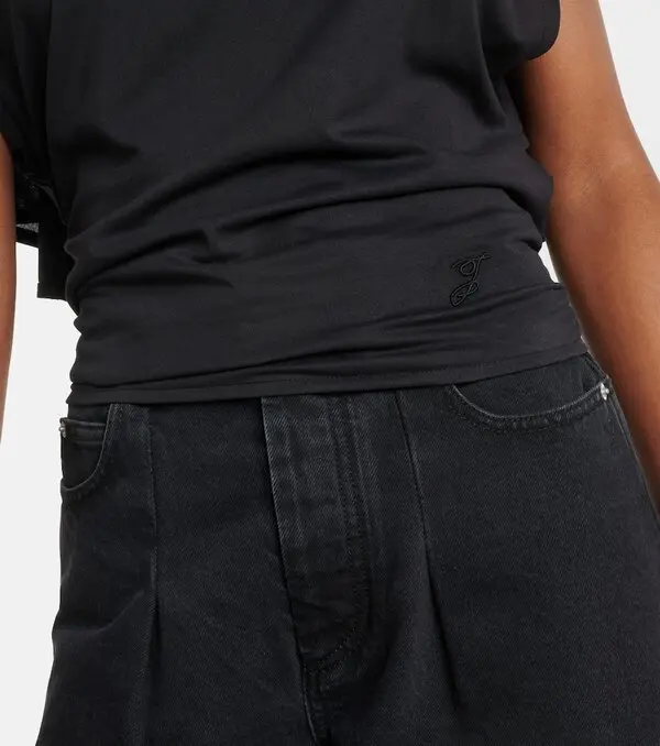 Jacquemus Marcel Moisson Top With Gold Hardware - Black