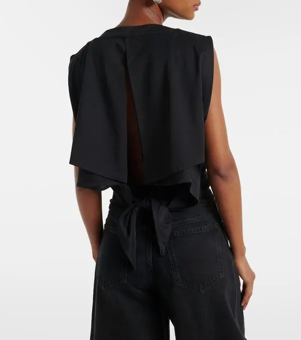 Jacquemus Marcel Moisson Top With Gold Hardware - Black