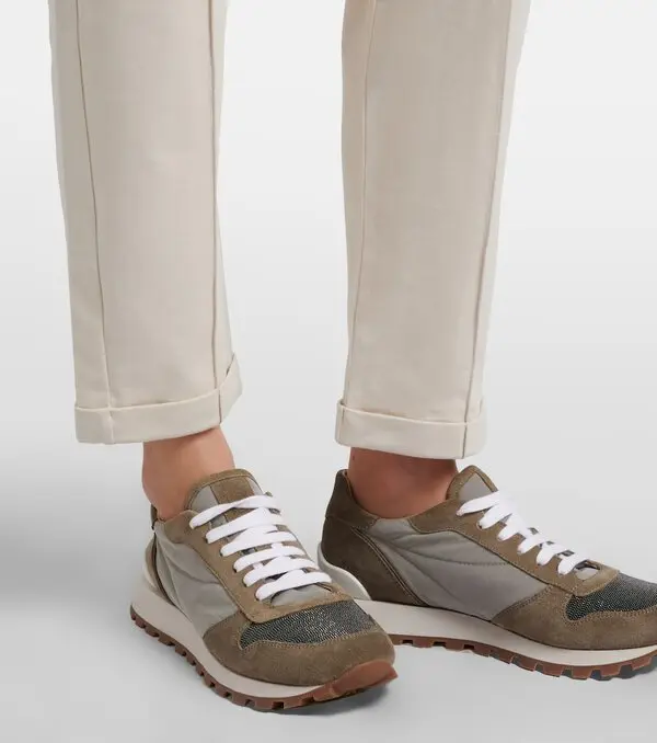 Brunello Cucinelli Monili Cotton Sweatpants - Beige
