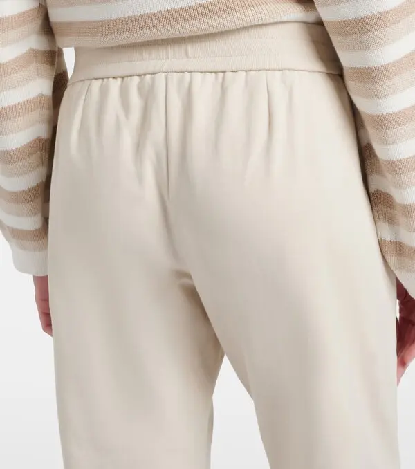 Brunello Cucinelli Monili Cotton Sweatpants - Beige