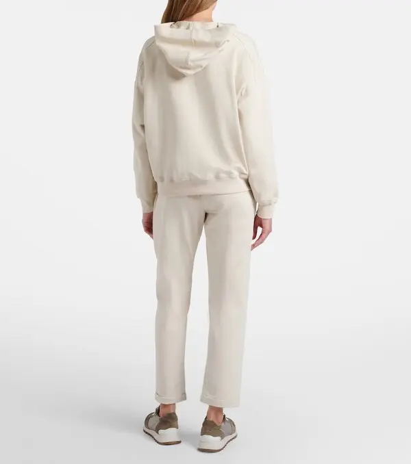 Brunello Cucinelli Monili Cotton Sweatpants - Beige