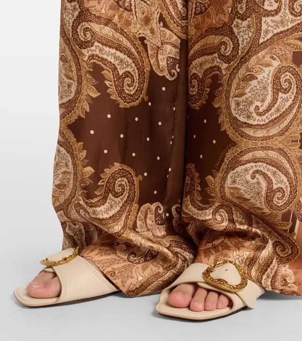 Zimmermann Solena Leather Slides - Beige