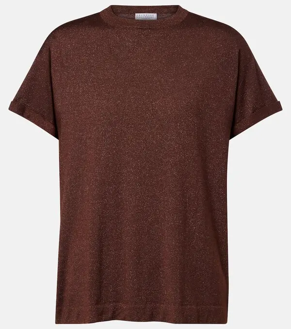 Brunello Cucinelli Cashmere And Silk-blend Lame Sweater - Brown