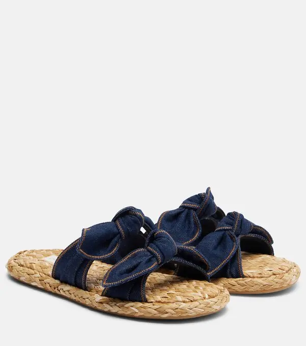 Zimmermann Denim Espadrille Slides - Blue